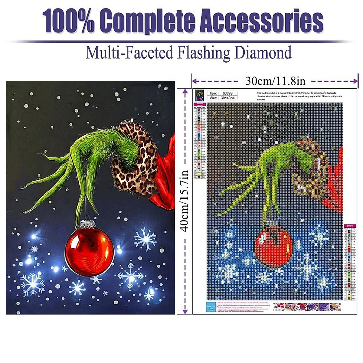 LWZAYS Christmas Diamond Painting Kits for Adults, Diamond Art for Adults Beginner, Diamond Dots Gem Art for Aesthetic Room Decor(12x16Inch)