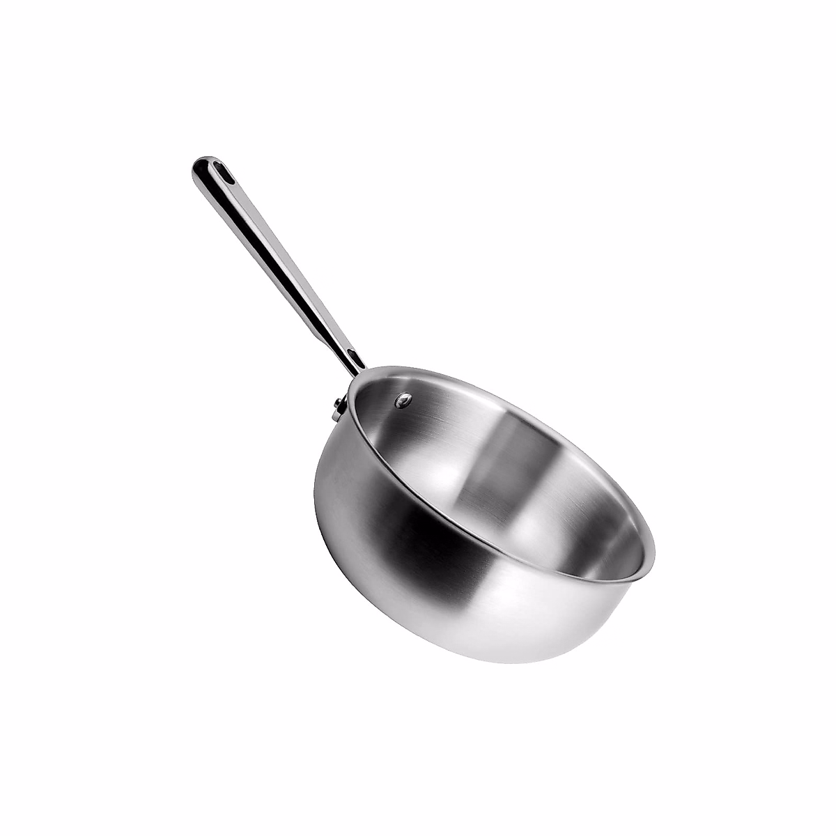 Misen Premium Saucier Pan with Lid & Stay Cool Handle - 5-Ply Stainless Steel Cookware - Gas, Electric & Induction Cooking, Thick Bottom, Nonstick Interior, Heats Evenly - 3 Quarts