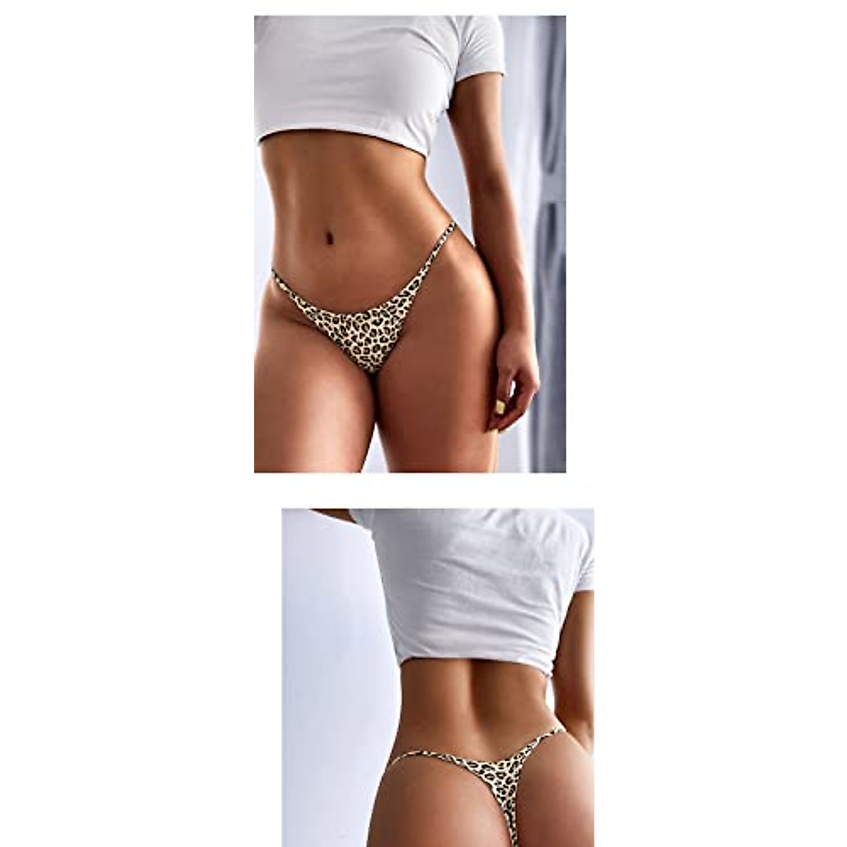 Aogda Thong for Women Cotton Underwear Low Rise Panties Woman G-String Thongs（Medium）