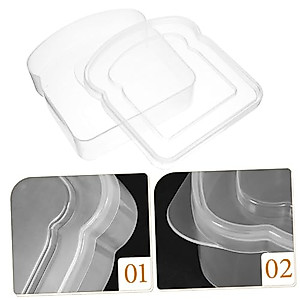 Hoement Lunch Box Container Sandwich Space Box Toast in Plastic Sandwich Containers for Picnic