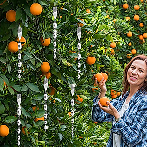 Hausse 30 Pack Reflectors Scare Rods & 6 Pack Spiral Reflectors Silver Mylar Spinner