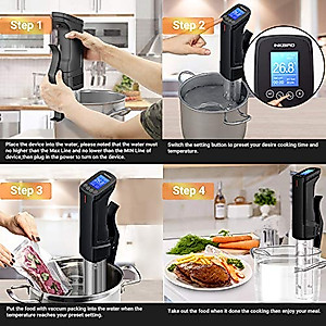 Inkbird WiFi Sous Vide Cooker Culinary Cooker, 1000 Watts, Recipe, Precise Temperature and Timer, Programmable Interface, Stainless Steel Thermal Immersion Circulator for Kitchen