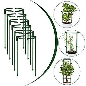 12Packs Plant Support Stake Half Round Plant Support, Stackable 3 Tier Garden Flower Support, Plant Stakes for Indoor Outdoor Plants for Tomato,Monstera, Peony, Hydrangea, Climbing Plants