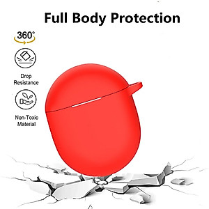 Ankersaila Case Compatible with Google Pixel Buds Pro 2022,Soft Silicone Shockproof Anti-Scratch Protective Cover (Red)