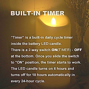 2 Pack 4” x 8” Waterproof Outdoor Flameless Candles with Timer Large Battery Operated Electric LED Pillar Candle Suit for Gift Home Décor Party Wedding Supplies Garden Halloween Christmas Decoration