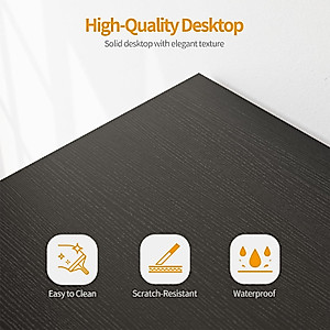 CubiCubi Computer Desk with Keyboard Tray, 47 Inch Office Desk with Monitor Stand and Storage Shelves, Music Studio Desk Workstation, Work Table for Home Office, Black