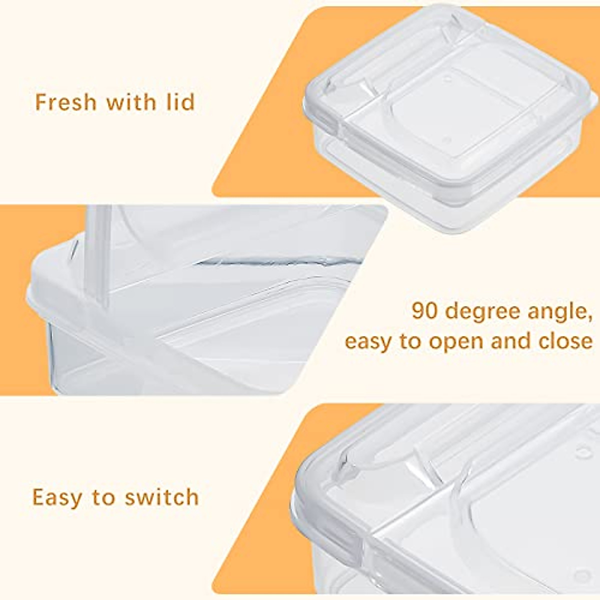 4 Pcs 3.9 inch Mini Cheese Container for Fridge Sliced Cheese Container for Fridge Cheese Storage Cheese Storage Container for Fridge with Lids for Refrigerator Food Vegetable Keep Cheese Fres