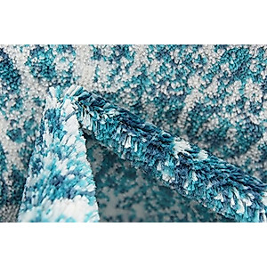 Unique Loom Sofia Collection Area Rug - Grace (2' x 6' 9" Runner, Turquoise/ Ivory)