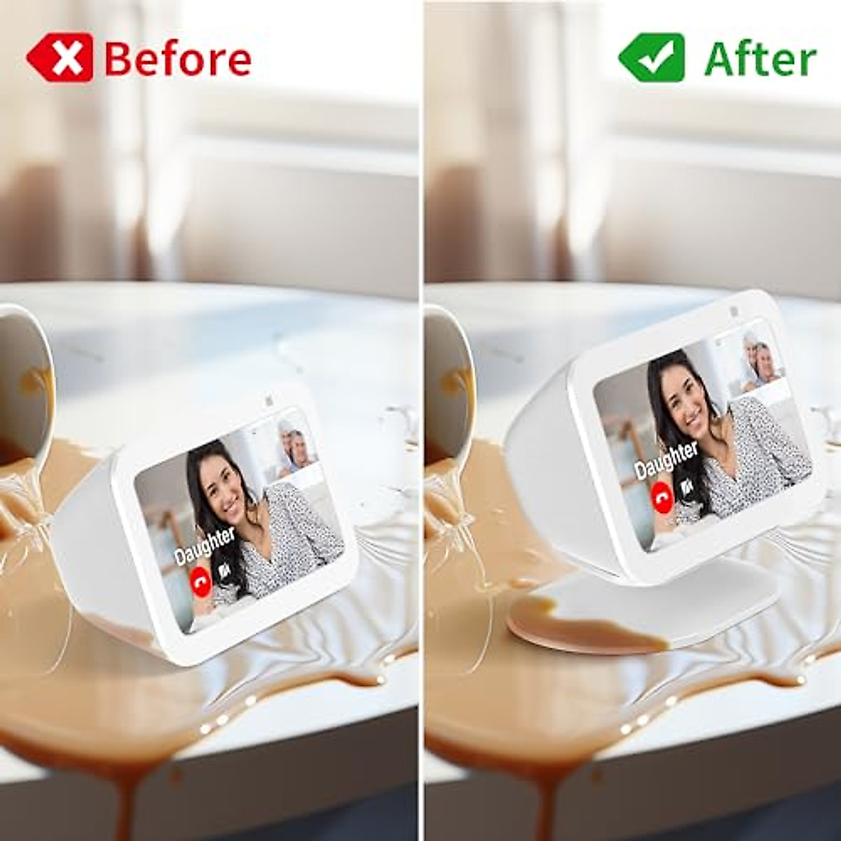 SOKUSIN Stand for Echo Show 5 (3rd Gen) - Adjustable Tilt Smart Sceen Display Stand Table Mount Holder, Magnetic Anti-Slip Base, Compatible with Echo Show 5 3rd Generation (White)