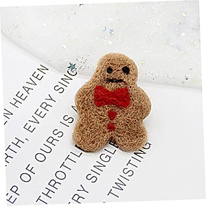 Amosfun 5pcs Wool Felt Gingerbread Man Pendant Chrismas Decor Hanging Gingerbread for Christmas Gingerbread Man Decorations House Decorations for Home Hanging Ornament Wreath Manual
