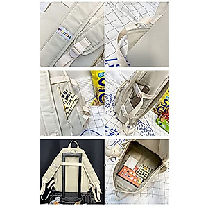 Kawaii Japanese style element featured Backpack for Teens with School Bag free Charms and Laptop Compartment backpack (Black), 30*12*42