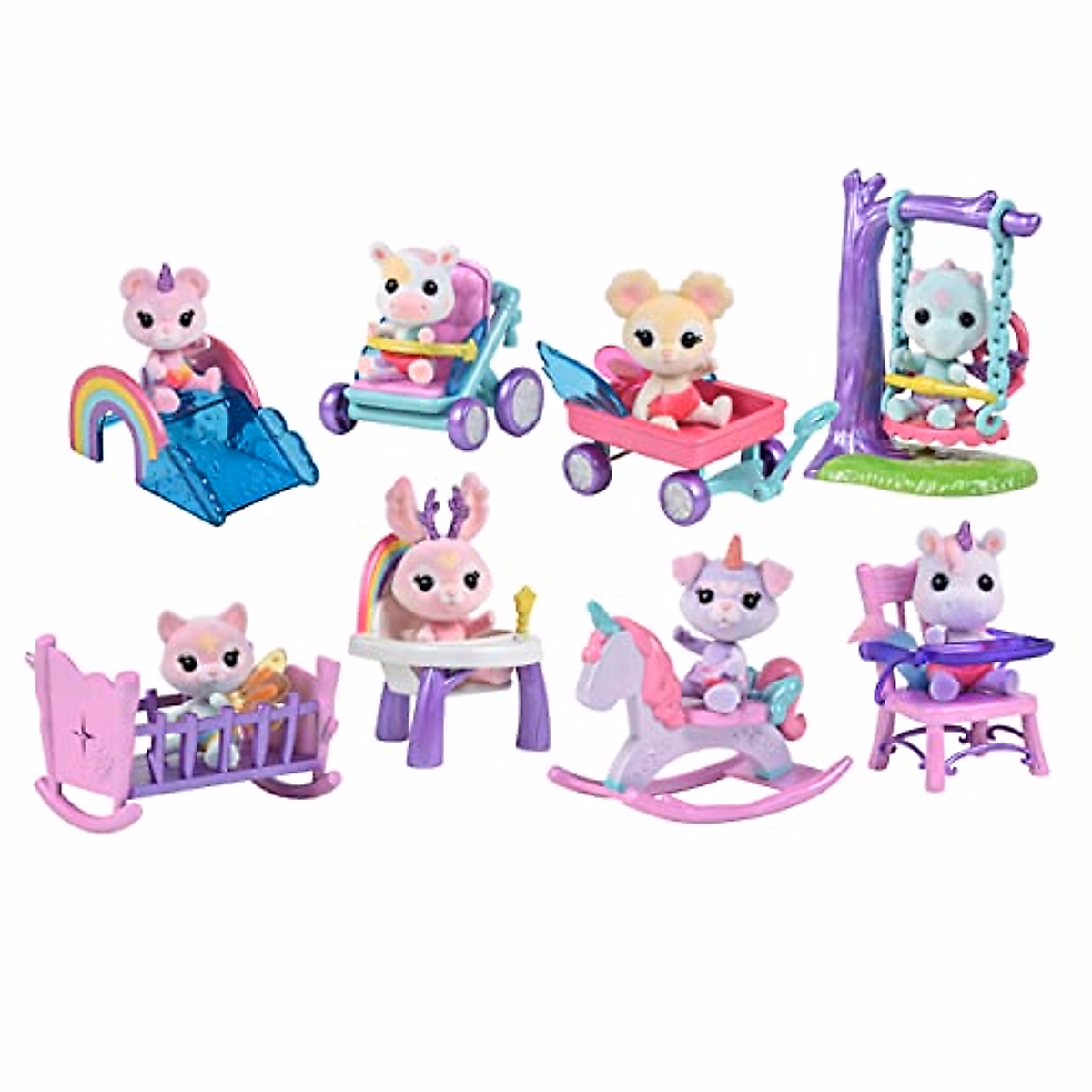 Sunny Days Entertainment Honey Bee Acres Rainbow Ridge Fantasy Collectible Toy Figure Series, Surprise Set Includes Flocked Poseable Figure with Accessory, Assorted Style, Great Gift for Girls 3+