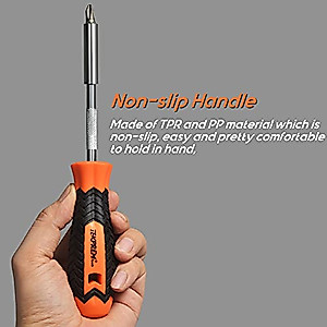 Torx Bit Set with 1/4 inch Magnetic Bit Driver,TEKPREM 12-Piece Security Torx Screwdriver Bit Set with 1 inch T5 T6 T7 T8 T9 T10 T15 T20 T25 T27 T30 T40 Tamper Resistant