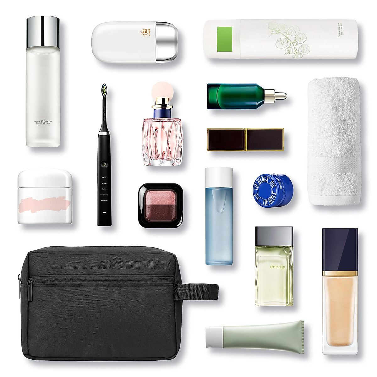 DLEPGM Toiletry Bag for Men and Women, Portable Travel Makeup Bag, Water-resistant Shaving Bags for Toiletries Accessories, Travel Organizer Bags with Divider and Handle(Black)