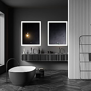 Wemin Smart Home Surface 24x30 Inch LED Mirror Medicine Cabinet with Adjustable Color Temp, LED Lighted Medicine Cabinet w/Defogger, Light Color Dimmer(2700-6500K), Outlets & USB (24x30)