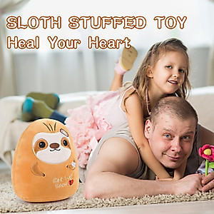 COSKINGLAND Get Well Soon Plush - 8 Inches Sloth Stuffed Animal Pillow Soft Cute Get Well Soon Sloth Stuffed Animal Plushies Toy Gifts Adorable Get Well Soon Gifts for Kids Boys Girls