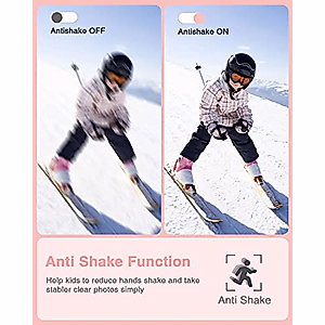 Digital Camera for Kids, Lecran 1080P 44MP Kids Camera with 32GB Card Point and Shoot Camera with 16X Zoom, Compact Portable Cameras Christmas Birthday Gift for Children Kids Teens Girl Boy(Pink)