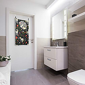 hengpai Kids Cute Hanging Laundry Hamper Bag Dirty Clothes Bag Basket Fabric Wash Bag with Door Wall Hooks,White Horse Flower