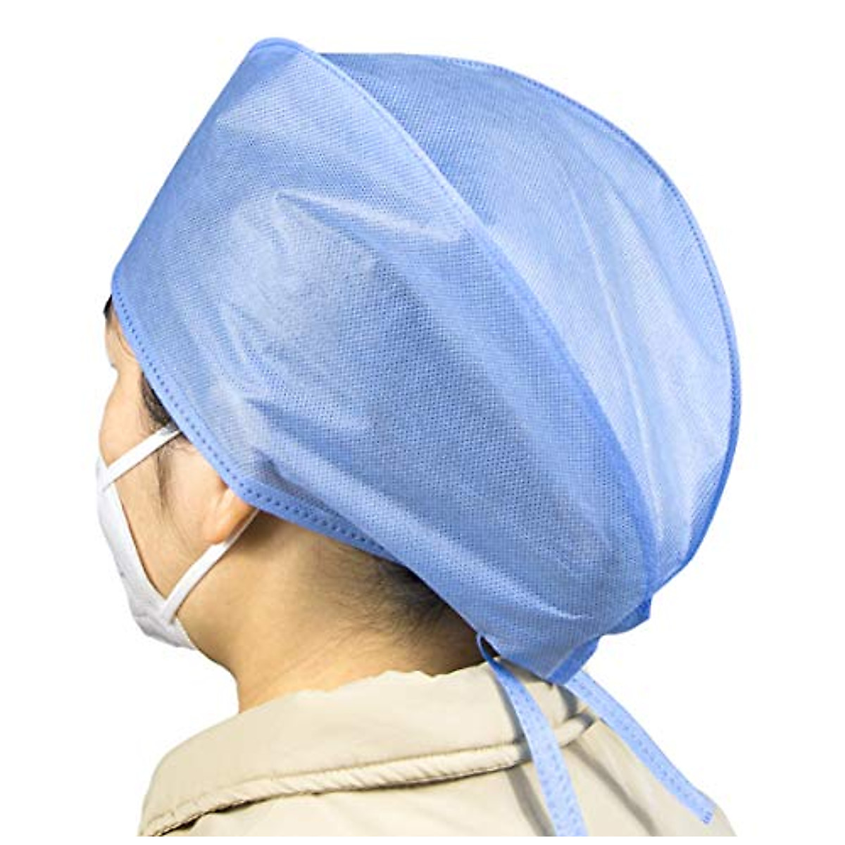 LIFESOFT Disposable Scrub Caps Working Dental Hats Tie Back Closure Blue (100)