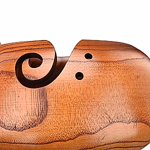 MOOVGTP Wooden Yarn Bowl, Crochet Yarn Holder with Lid Knitting Storage Holder Yarn Bowl Organizer Crochet Wool Storage Basket for Knitting and Crochet