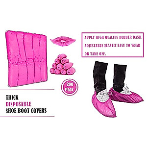 Duyoku 200 Pack Disposable Hygienic Boot & Shoe Covers 200 pack(100 Pairs)|Waterproof Slip Resistant Non-Slip, Durable for Construction, Workplace, Indoor Carpet Floor Protection