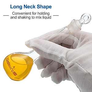 PATIKIL 25ml Volumetric Flask, 2Pcs 3.3 Borosilicate Glass Graduated Volumetric Measuring Flask with Glass Stopper Tolerance 0.16ml for Lab Experiment, Clear