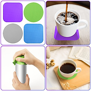8pcs Jar Gripper Pads, Multifunctional Rubber Jar Gripper Pad Jar Opener Grippers Kitchen Coaster for Elderly Suffering from Arthritis Children Women Weak Hands (4 Colors)