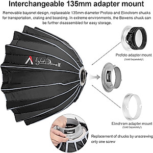 Aputure Light Dome III 35'' Softbox Bowens Mount with Diffuser Cloth and Honeycomb Grid,Quick-Setup Quick-Folding for Studio Photography,for Amaran Series, Aputure 600D,600X,300X etc