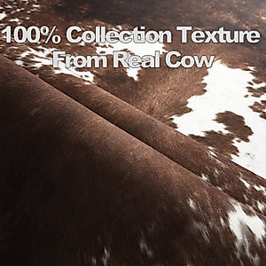 B BENRON Luxury Cowhide Rug Faux Cow Rug for Living Room 4.6x5.2ft Animal Rug Retro Cow Hide Rug Large Cow Print Rug Non Slip Area Rug Industry Style Western Rugs,Coffee