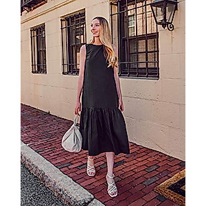 The Drop Women's Ilana Sleeveless Wide Hem Maxi Dress, Black, 3X Plus Size