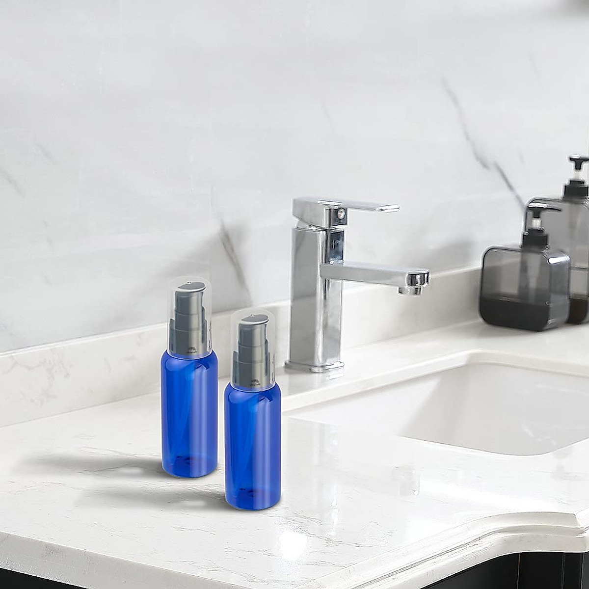 RAYNAG 5 Pack Empty Refillable Plastic Pump Bottle Ideal for Lotion Cream Essential Oil Travel Small Container,50ml/1.7oz