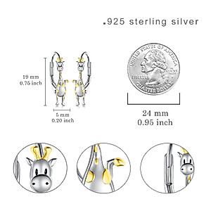 Giraffe Earrings for Women 925 Sterling Silver Giraffe Earrings Cute Animal Giraffe Jewelry for Women Giraffe Gifts for Women