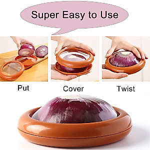 4PCS Fruit and Vegetable Storage Containers For Refrigerator Reusable Food Containers Airtight Veggie Crisper Sealed Box Saver Fresh Keeper for Cut Lemon, Sliced Onion, Half Avocado Tomato Garlic