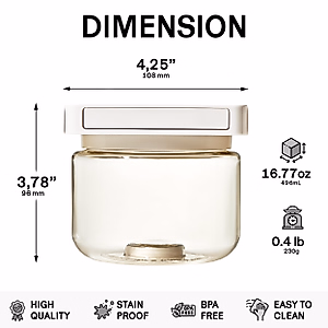 Cliik 3-Pack Magnetic Stackable Kitchen Containers, Jars for Organization and Storage, Kitchen Storage & Pantry Organizer with Lid, Shatterproof, Leakproof & Airtight