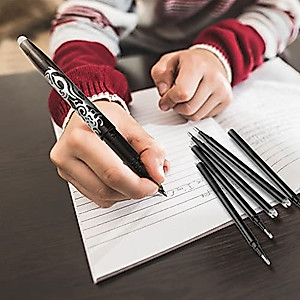 24 Pieces Gel Ink Refills Erasable Gel Refills for Erasable Gel Ink Pens, Fine Point 0.7 mm (Black)