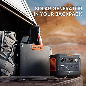 Jackery Solar Generator 300 Plus Portable Power Station with 40W Book-sized Solar Panel, 288Wh Backup LiFePO4 Battery, 300W AC Outlet, Only 5KG for RV, Outdoors, Camping, Traveling, and Emergencies