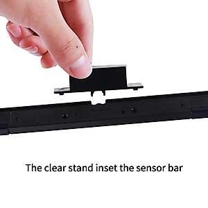 Aokin USB Sensor Bar for Wii, Replacement USB Wired Infrared Ray Sensor Bar for Nintendo Wii, Wii U, and PC, Includes Stand, Black