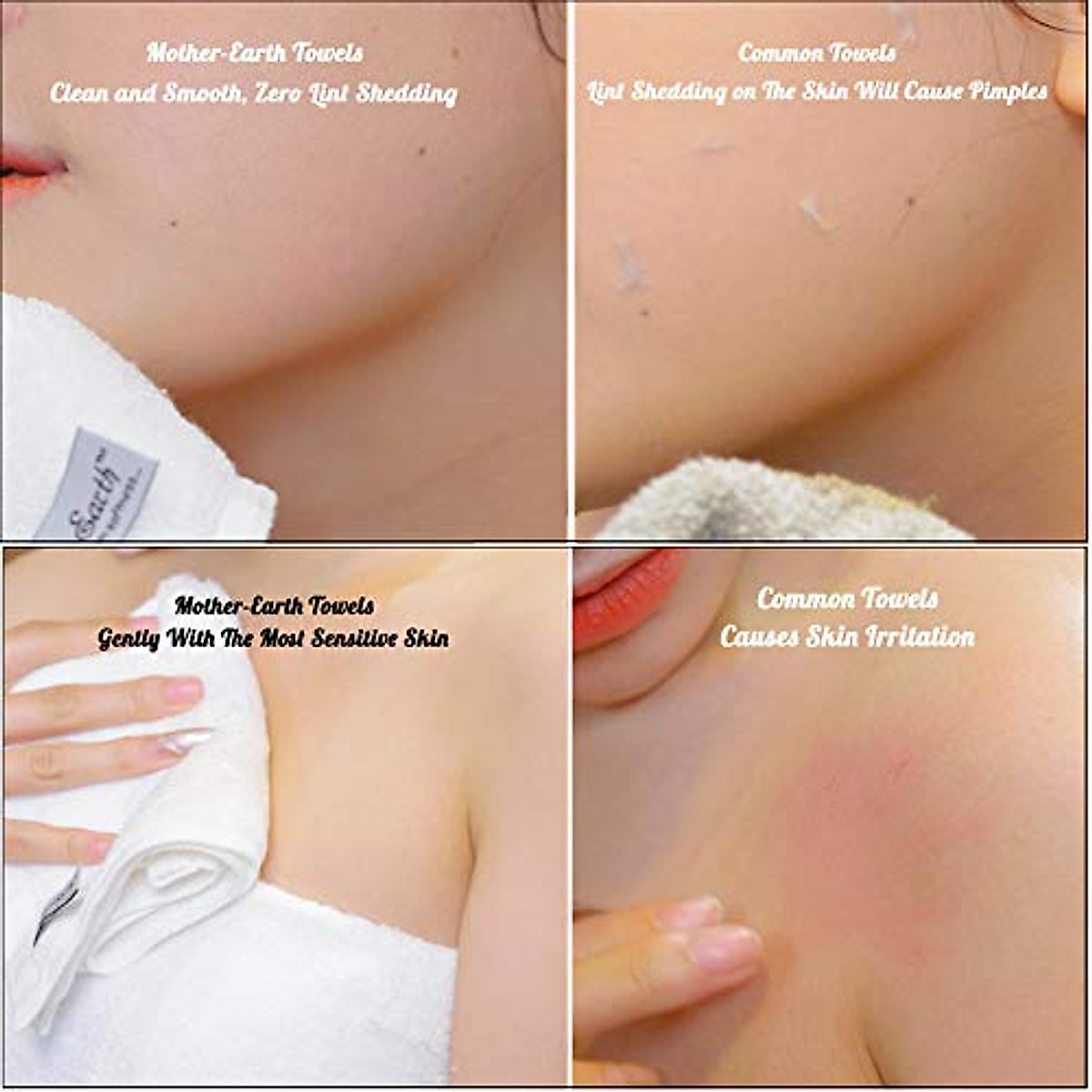 Mother-Earth Face Towel for Washing Face - 12x12 Inches Premium Softness, Extra Absorbent Towels, Washcloths for Sensitive Skin, Cotton Hand Towels for Bathroom, Set 6 Pieces (Blueish Green-Brown)