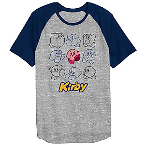 Kirby Characters 4pk Crew Neck Short Sleeve Youth Boy's Tees-Large Multicolored