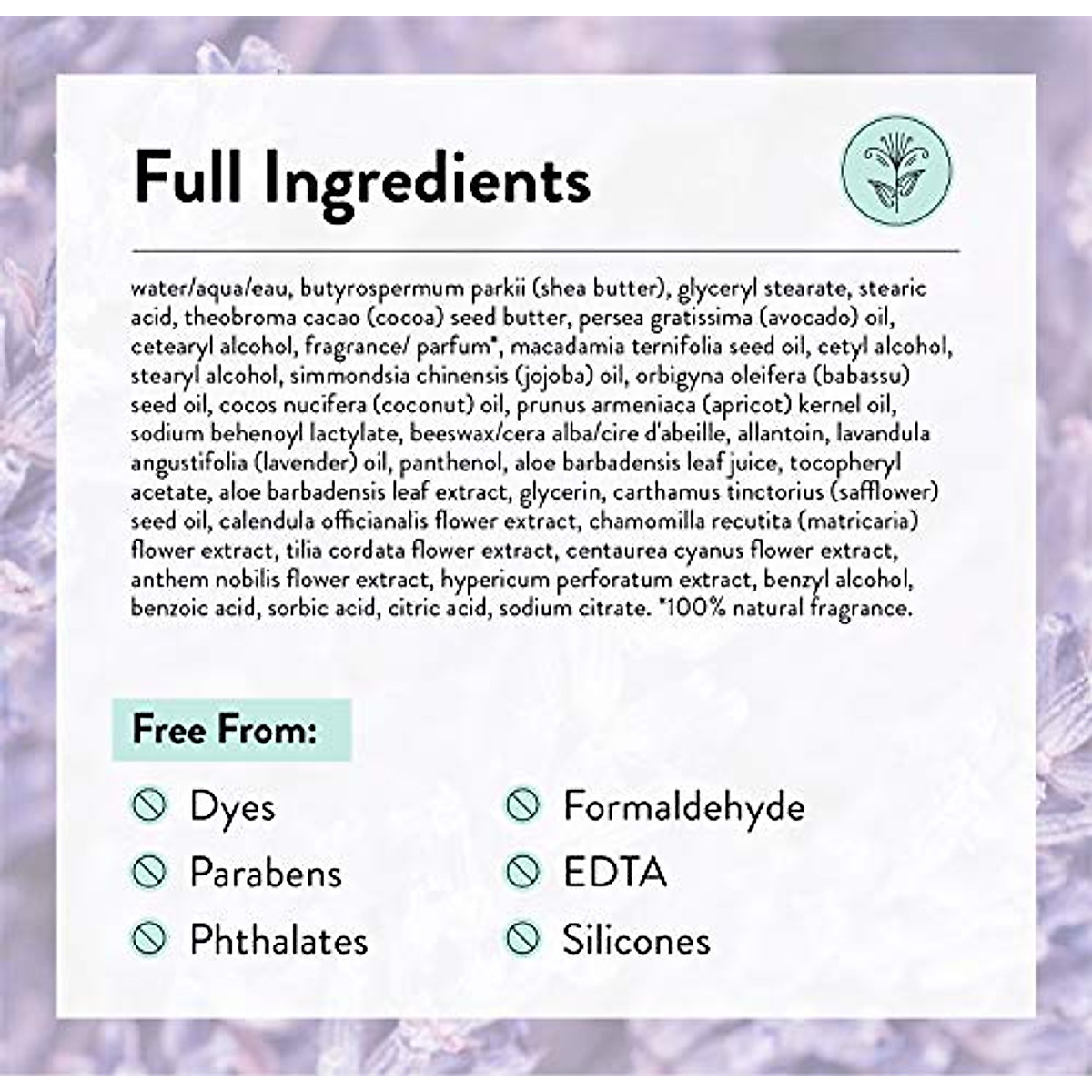 J.R. Watkins Natural Moisturizing Hand Cream, Hydrating Hand Moisturizer with Shea Butter, Cocoa Butter, and Avocado Oil, USA Made and Cruelty Free, 3.3oz, Lavender, Single