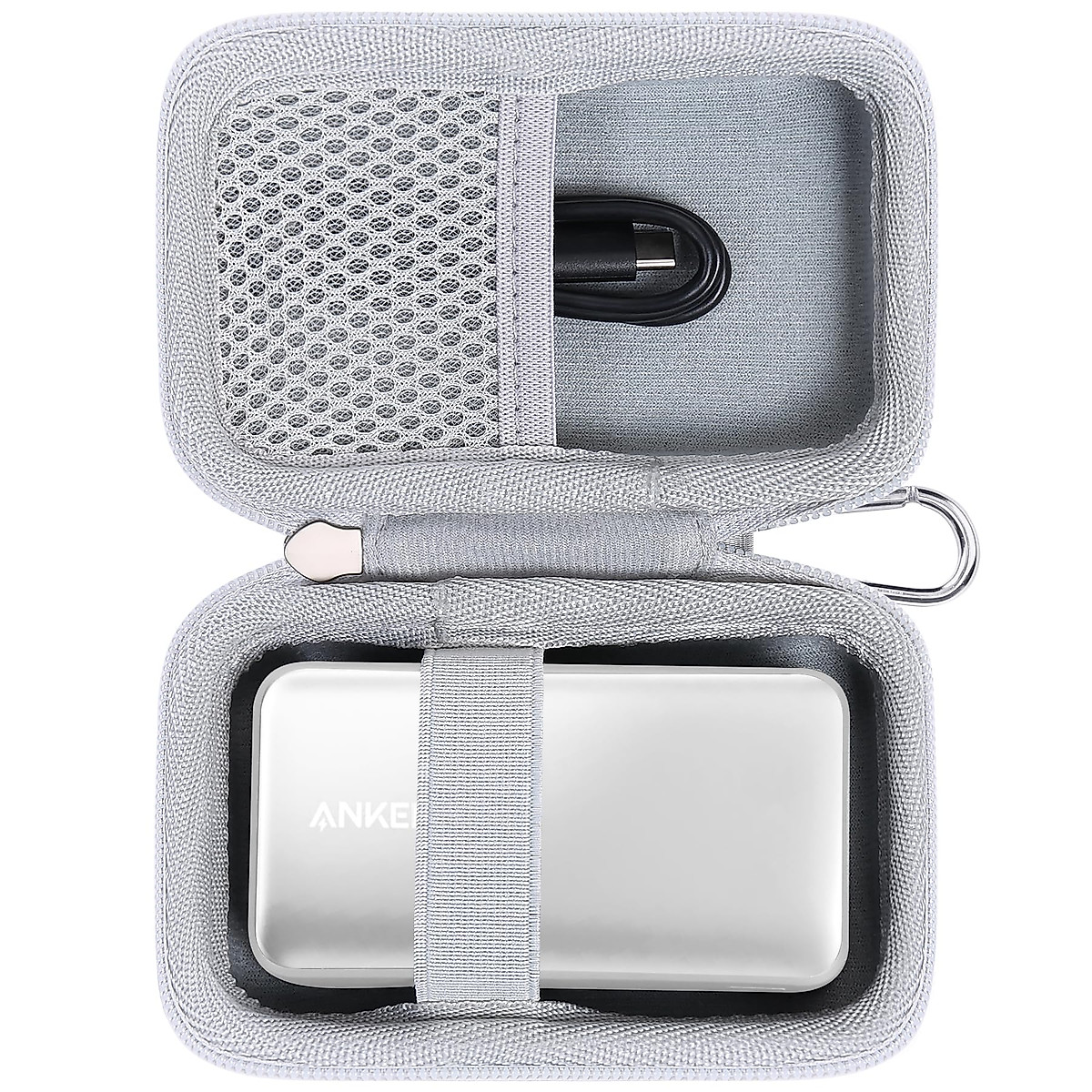 khanka Hard Travel Case for Anker 3-in-1 Fast Charging Charger with Built-In USB-C Cable/Anker 533 Power Bank/Anker Nano Power Bank,10000mAh Portable Charger (PD 30W max. Leistung),Case Only（White）