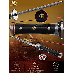 Dalstrong Butcher Knife - 10 inch - Centurion Series -G10 Handle Meat Kitchen Knife - Razor Sharp Bundle with Honing Rod - 8 inch - Centurion Series G10 Handle Kitchen Utensils