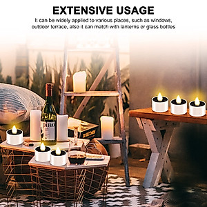 18 Pieces Solar Tea Lights LED Flameless Solar Candles Battery Flickering Solar Waterproof Tealights Candles for Holiday Wedding Party Home Decor (Warm White Light,2.3 x 2 Inch)