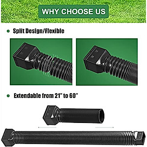 YOTODY 2 Pack Rain Gutter Downspout Extensions Flexible,Drain Downspout Extender Connector 21"-60",Screws for Included,White