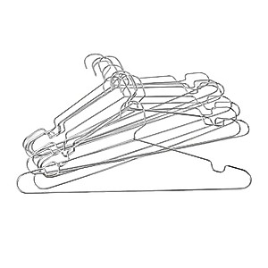 Metal Coat Hangers, Strong Heavy Duty Stainless Steel Wire Hangers 10 Pack, Clothes Hangers for Closet Clothing Shirt Suit Pant, 15.7 Inch