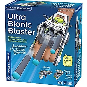 Thames & Kosmos Ultra Bionic Blaster STEM Experiment Kit | Construct a Robotic Foam Dart Blasting Glove | Challenging Build, Learn About Mechanical Technology & Engineering