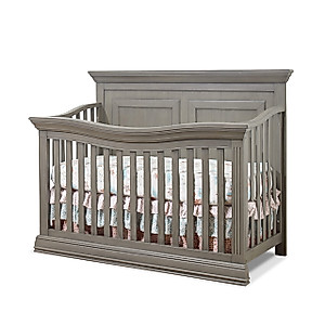Sorelle Furniture Paxton Crib, Classic 4-In-1 Convertible Crib, Made of Wood, Non-Toxic Finish, Wooden Baby Bed, Toddler Bed, Child’s Daybed and Full-Size Bed, Nursery Furniture - Heritage Grey