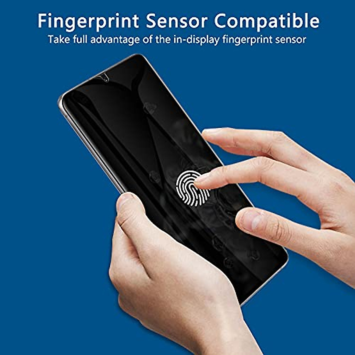 LYWHL [2+2 Pack] for Samsung Galaxy S20 Ultra Privacy Screen Protector, [Support Fingerprint ID] Anti-Spy Black Full Adhesive Flexible Film + Camera Lens Glass Protector for Galaxy S20 Ultra