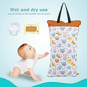Cloth Diaper Bag, Diaper Storage Bag Beautiful Large Pockets Double Zipper for Nappy for Travel(EF160)