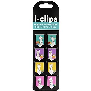 Llamas i-clips Magnetic Page Markers (Set of 8 Magnetic Bookmarks)